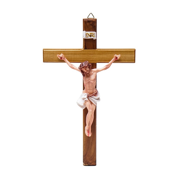 KAYU PUTIH 30cm White Teak Wood Catholic Hanging Cross-Wall Cross ...