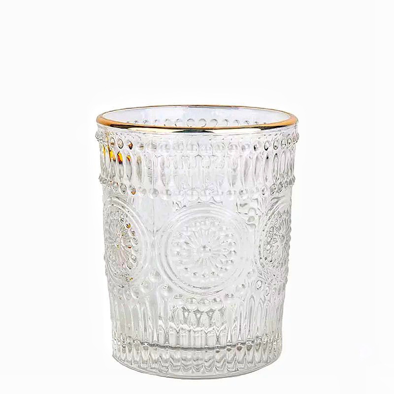 Vintage glass cup, gold rim, heat resistant. | Shopee Malaysia