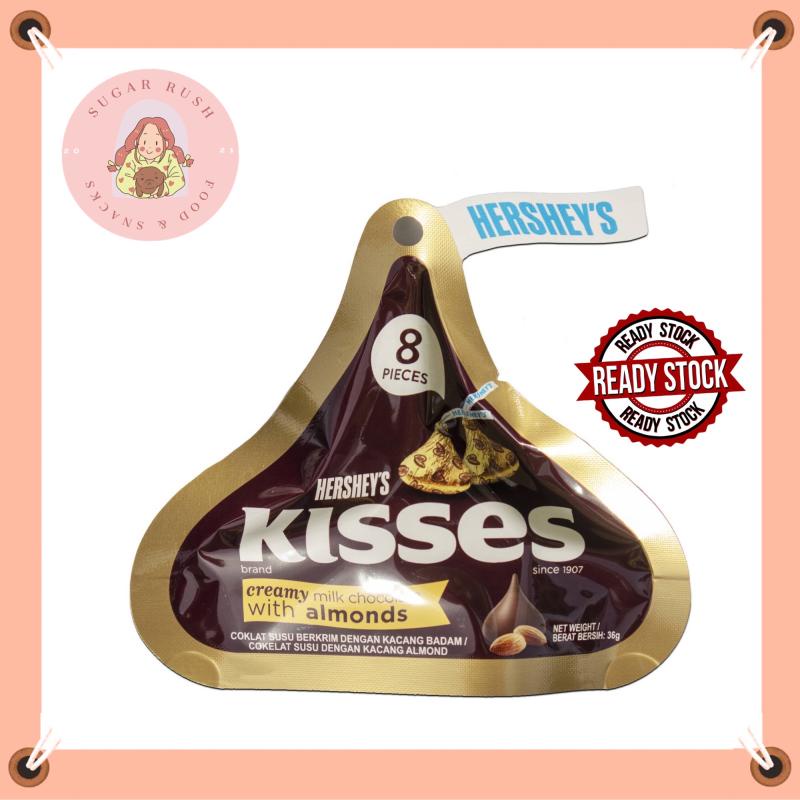 Hershey's Kisses Creamy Milk Chocolate With Almonds Pouch 36g Coklat ...