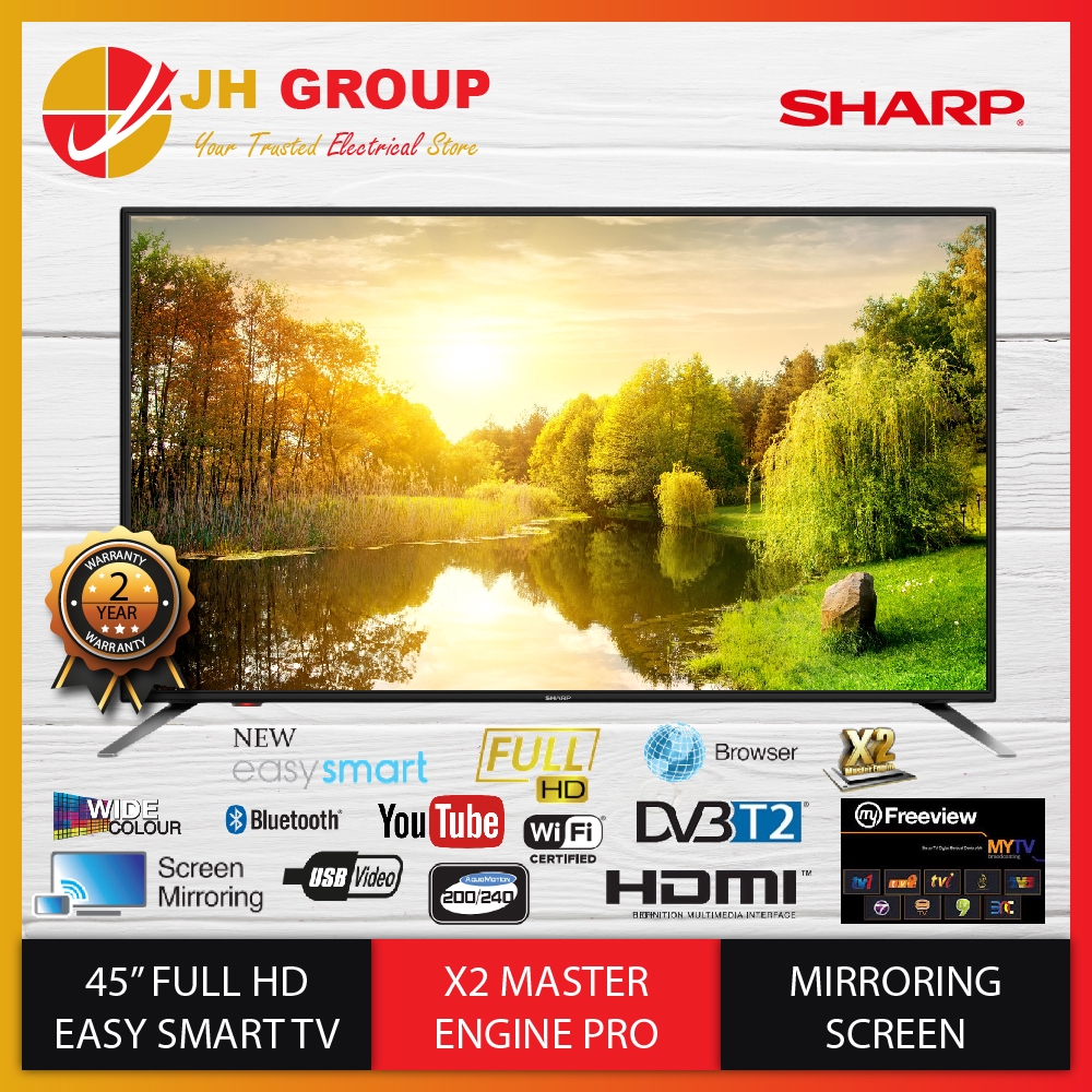 Sharp Smart Tv Full Hd Dvb-T2 (45 Inch) 2Tc45Ae1X | Shopee Malaysia