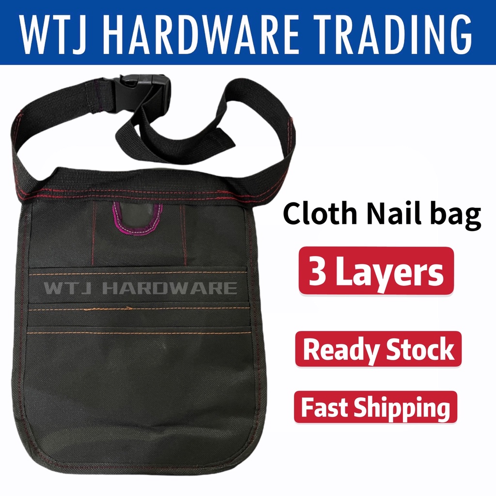 3 Layer Nail Bag Tool Bag Belt Carpenter Nail Pouch BAG / Heavy Duty ...