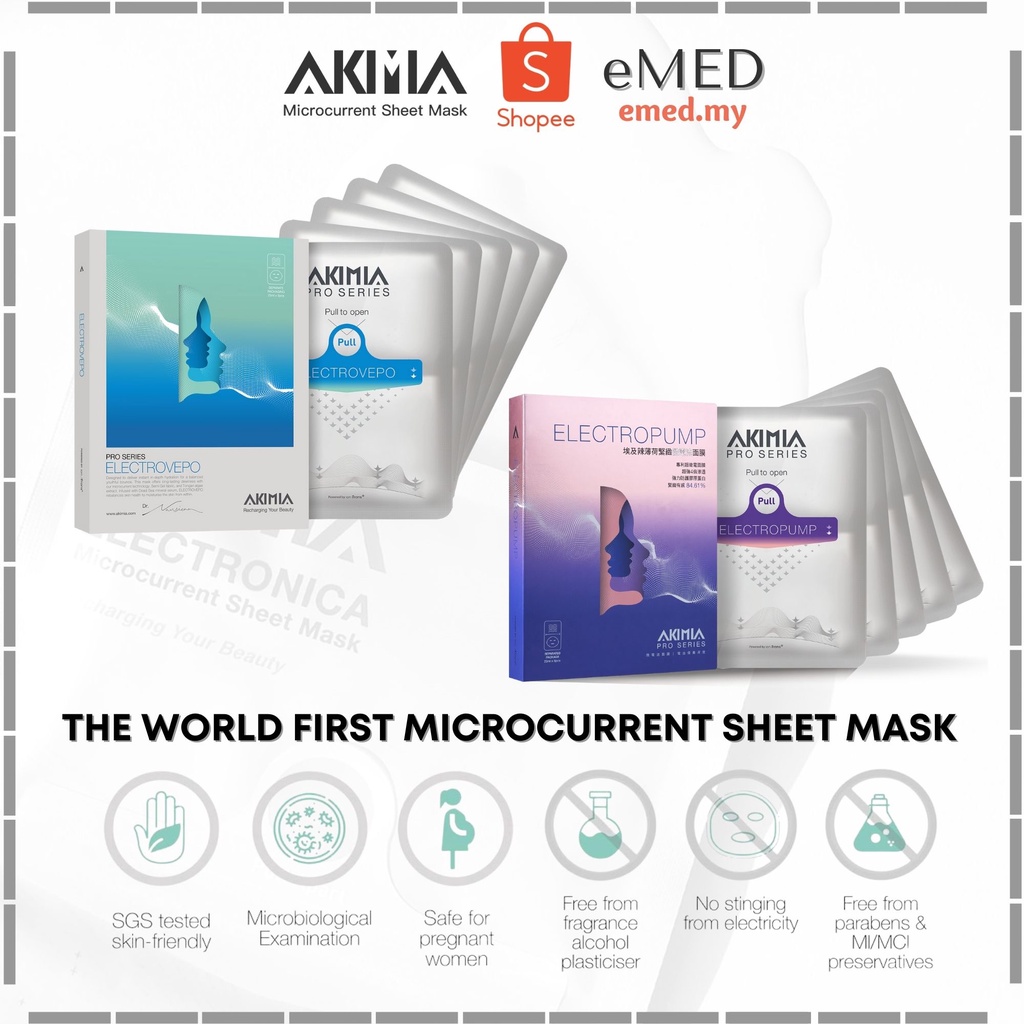 AKIMIA World's First Microcurrent Sheet Mask - ElectroPump Pro/ ElectroNica (single piece ...