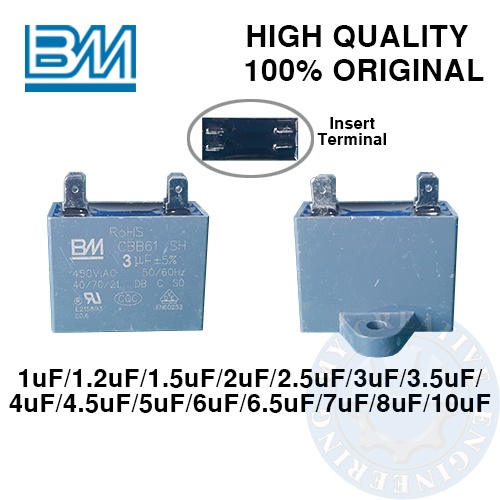 BM Capacitor Aircond Fan Motor CBB61 450V 1 1.2 1.5 2 2.5 3 3.5 4 4.5 5 ...