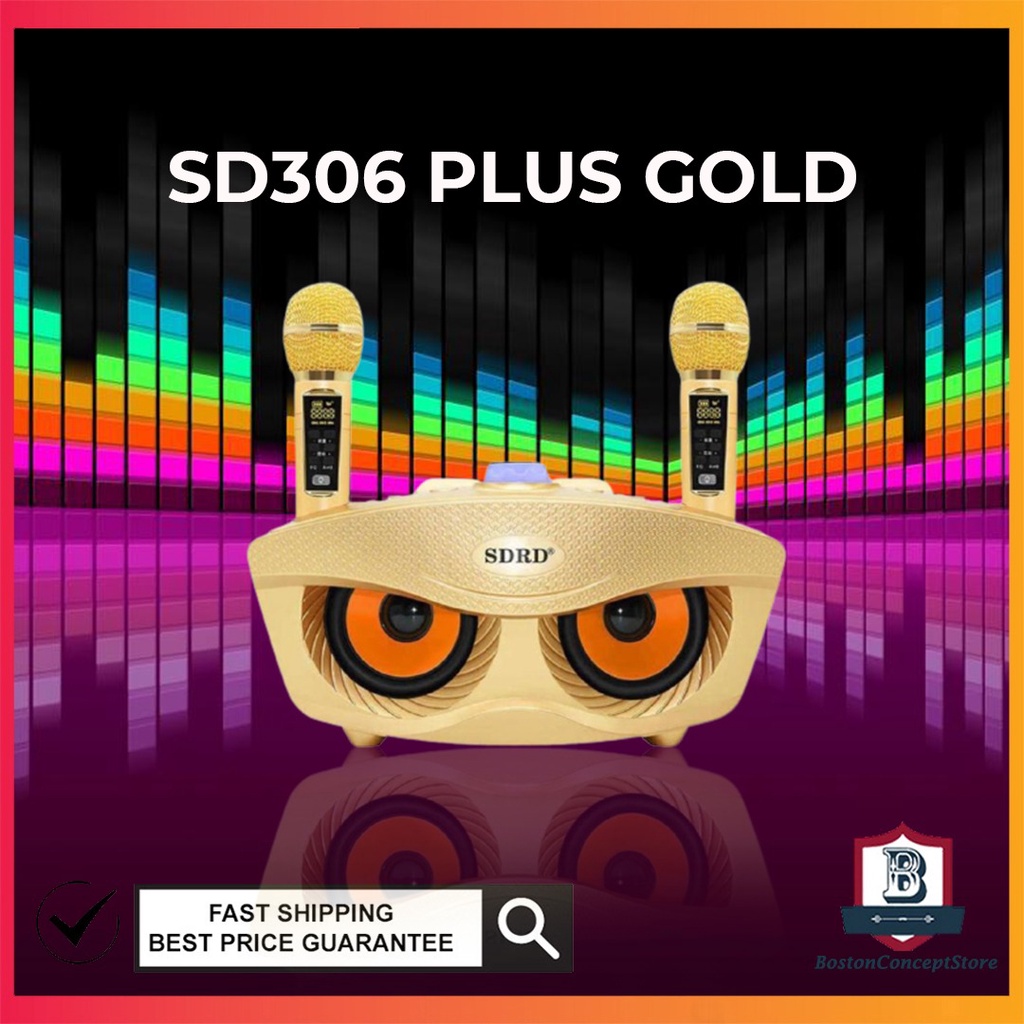SDRD SD306 / SD306 Plus Dual Wireless Microphone Bluetooth Speaker ...