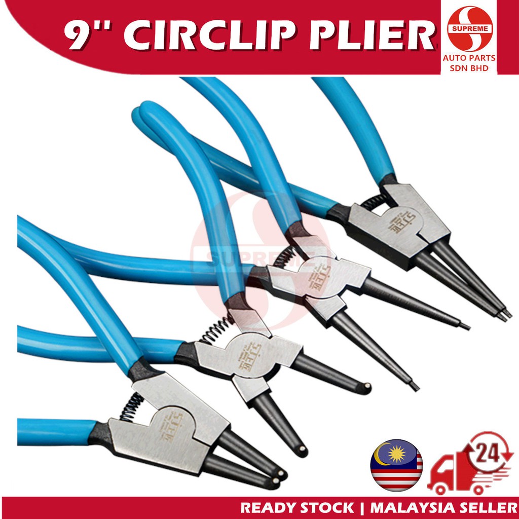 S2U 9” Circlip Plier Internal External Straight Heavy Duty Backhoe ...