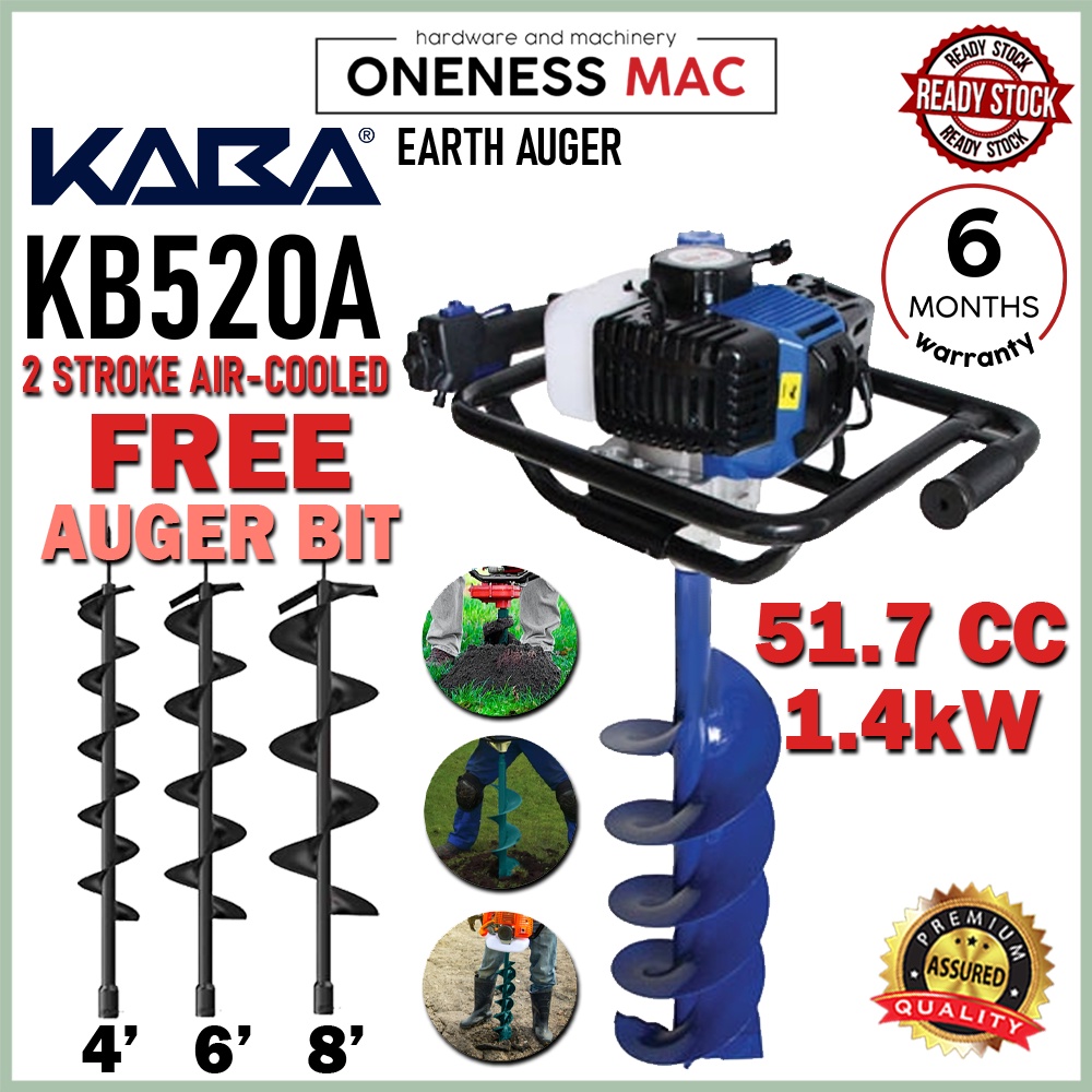 ''KABA'' EARTH AUGER KB520A DRILL TANAH (100mm 4",150mm 6",200mm 8 ...