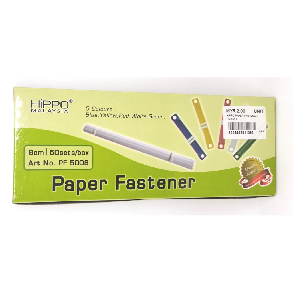 HIPPO PAPER FASTENER 8CM 50SET/BOX | Shopee Malaysia