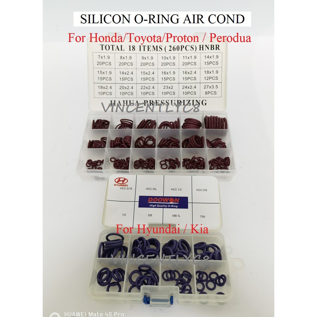 SILICON AIR COND O-RING SET R134a R12 HCC DOOWON CAR LORRY ORING ...