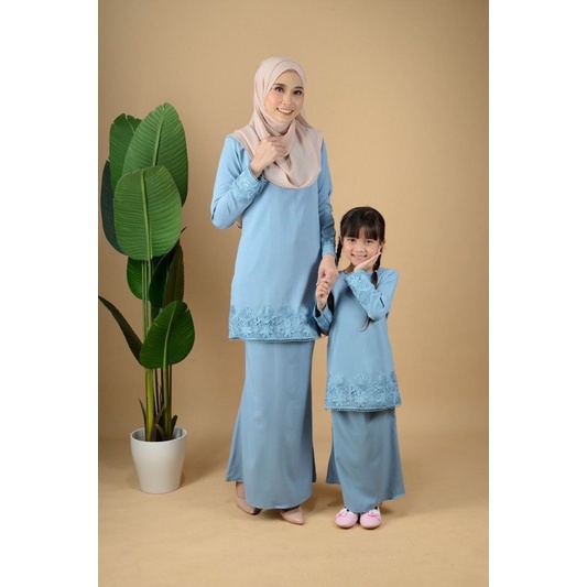 🌟BAJU RAYA IBU&ANAK 2022🌟BAJU KURUNG LACE MODEN ELFINA SET IBU DAN ANAK ...