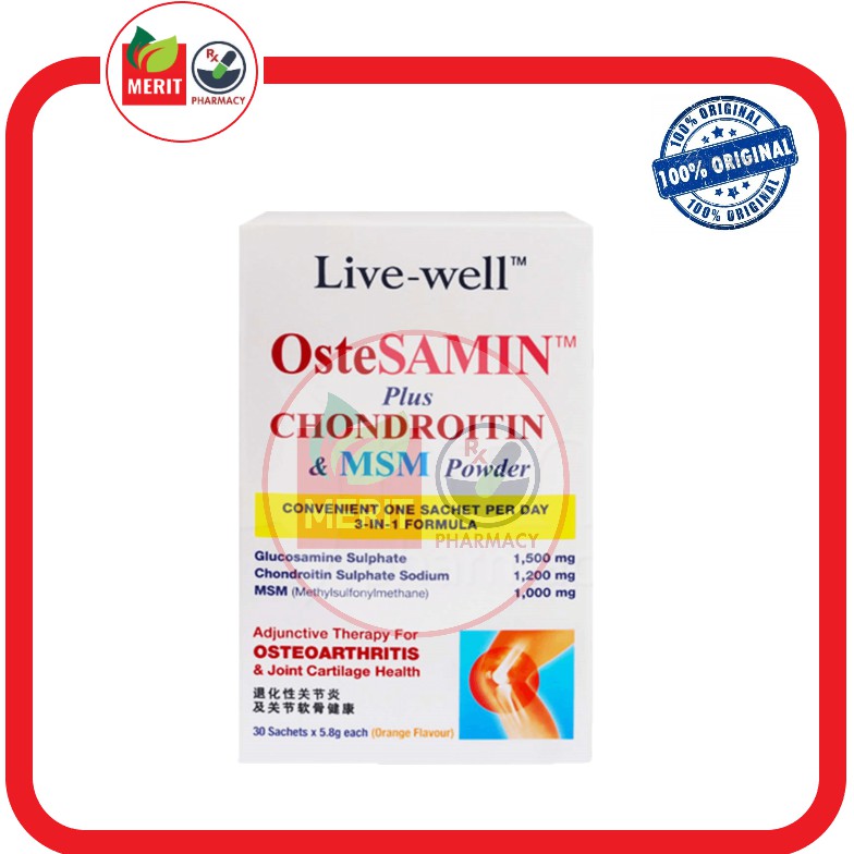LIVE-WELL OSTESAMIN + CHONDROITIN + MSM POWDER (30'S / 2X30'S+10'S ...