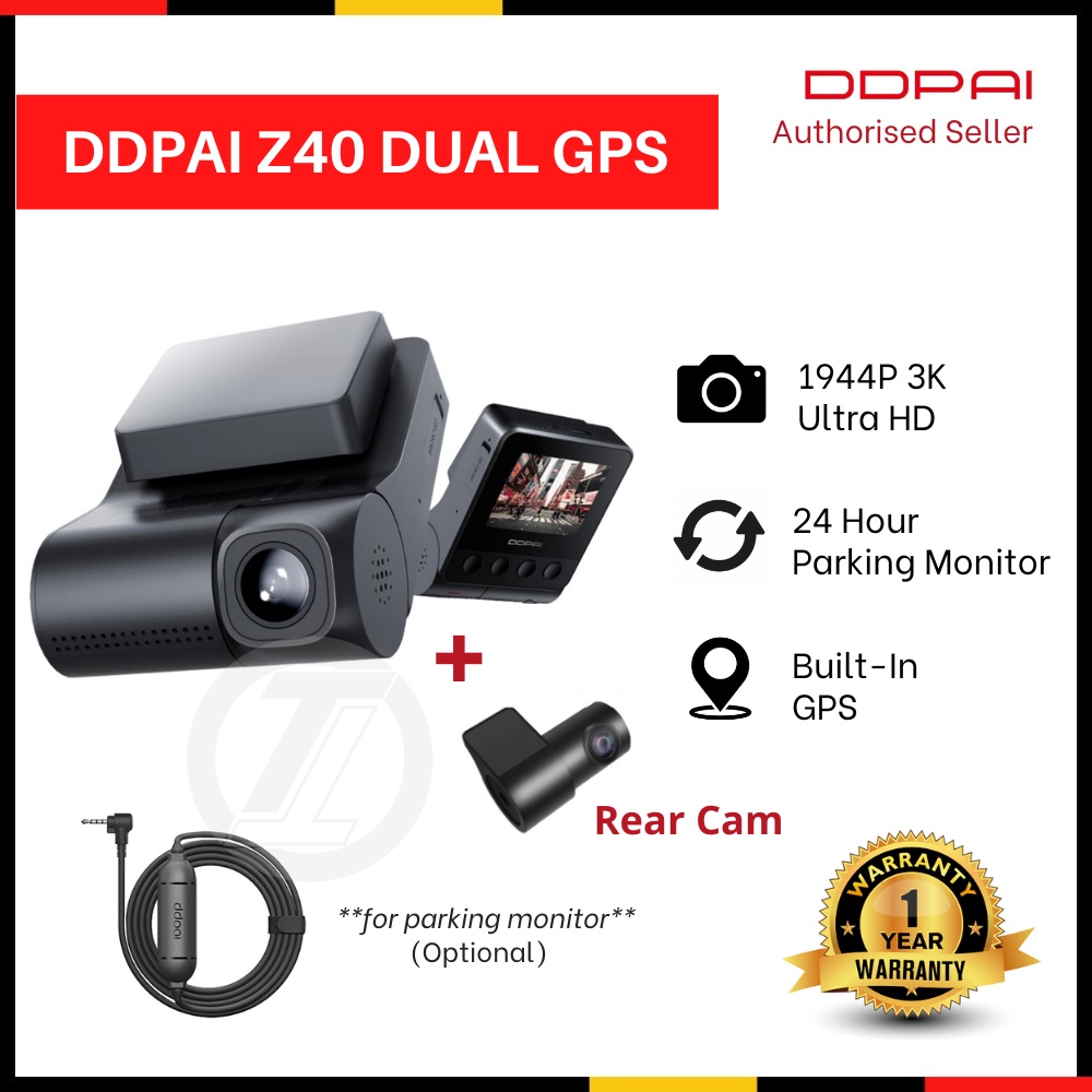 DDPAI Z40 GPS 1944P Full HD Car Dash Cam Front and Rear Camera GPS WiFi ...