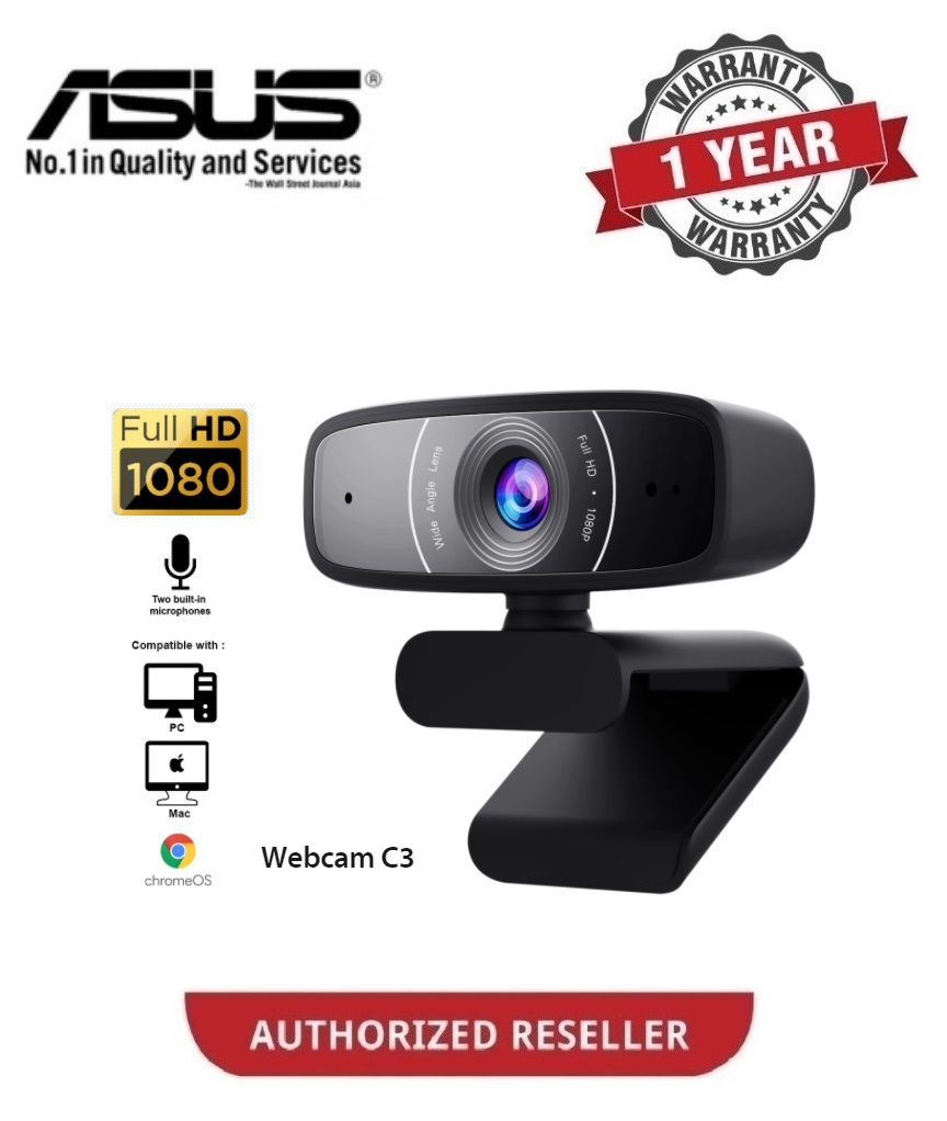 ASUS Webcam C3 - FHD 30 FPS Recording Beamforming Microphone Wide-angle ...