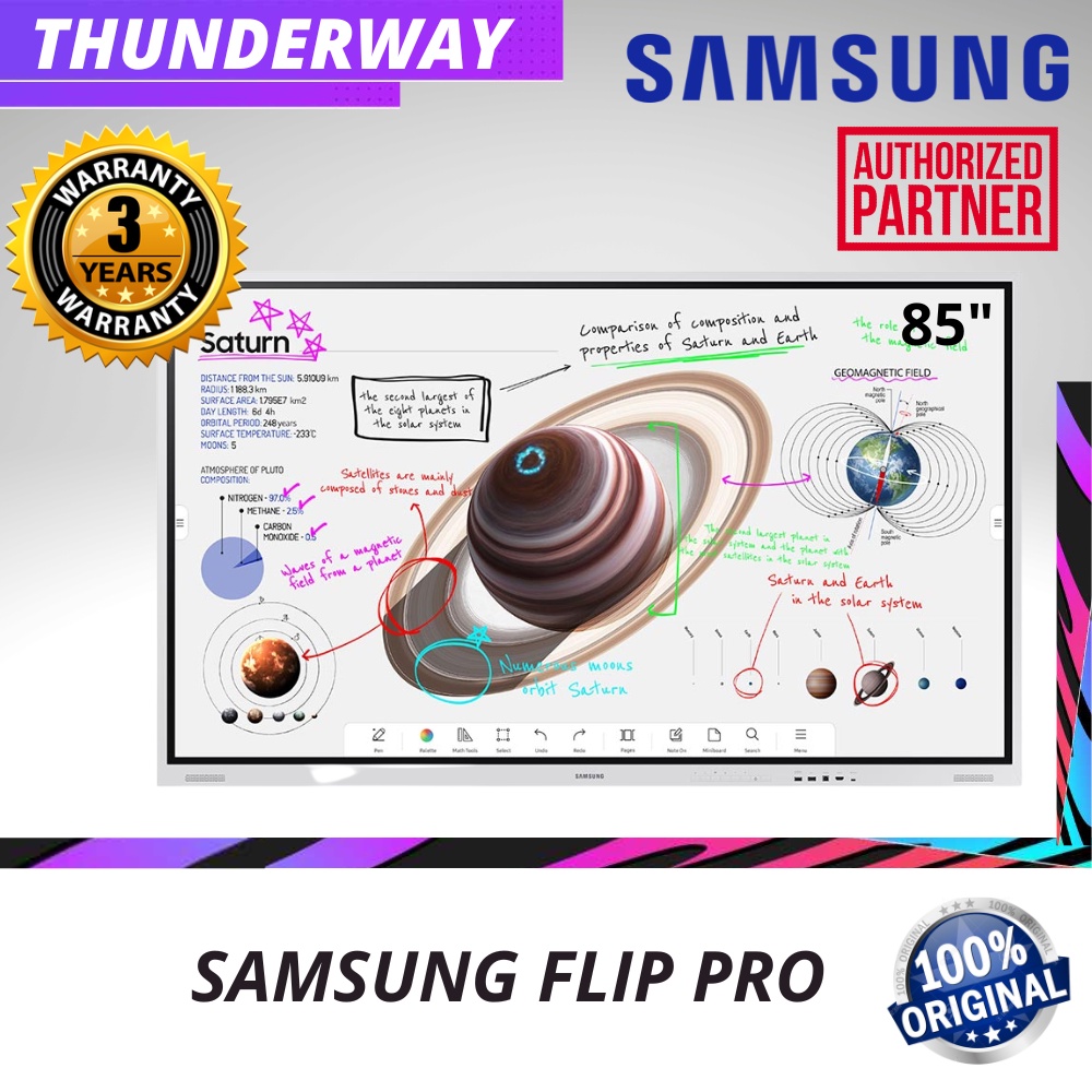 NEW SAMSUNG 85" Inch LH85WMB-WLGC Interactive Flip PRO Digital ...