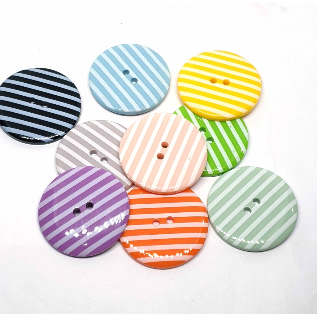 5 pcs big buttons stripe printed buttons retro buttons size 34 mm ...