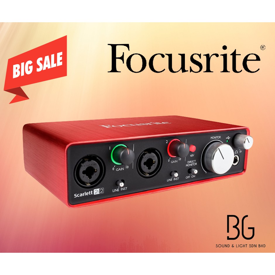 FOCUSRITE scarlett2i2 audio interface (3rd Gen) (2i2) | Shopee Malaysia