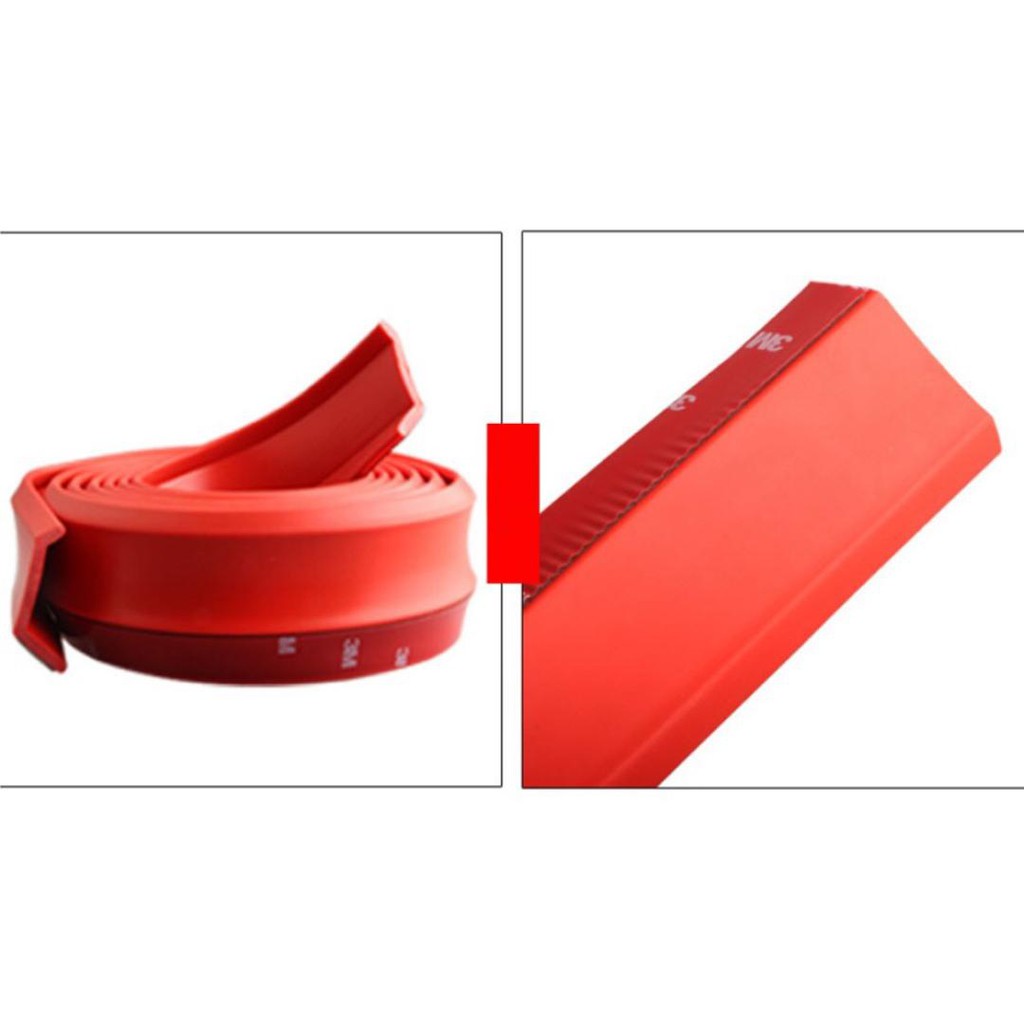 SAMURAI Rubber Skirt Carbon Black 3M Car Front Lip Bumper Rubber ...