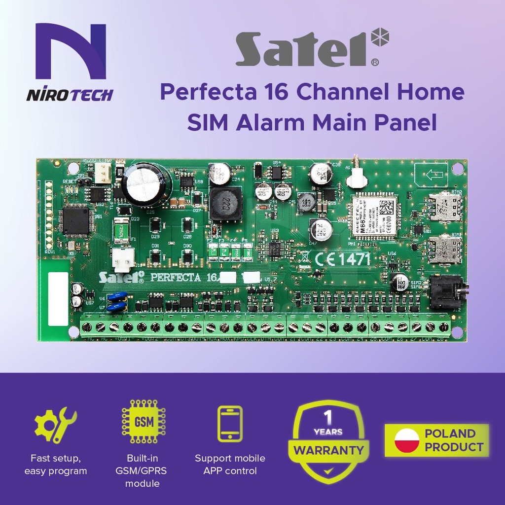SATEL PERFECTA 16 HOME SIM ALARM Main panel | Shopee Malaysia