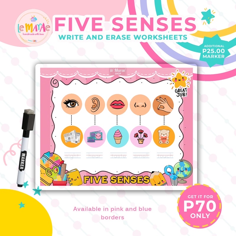 Le Marae Shop - Write and Erase TRACING FIVE SENSES | Shopee Malaysia