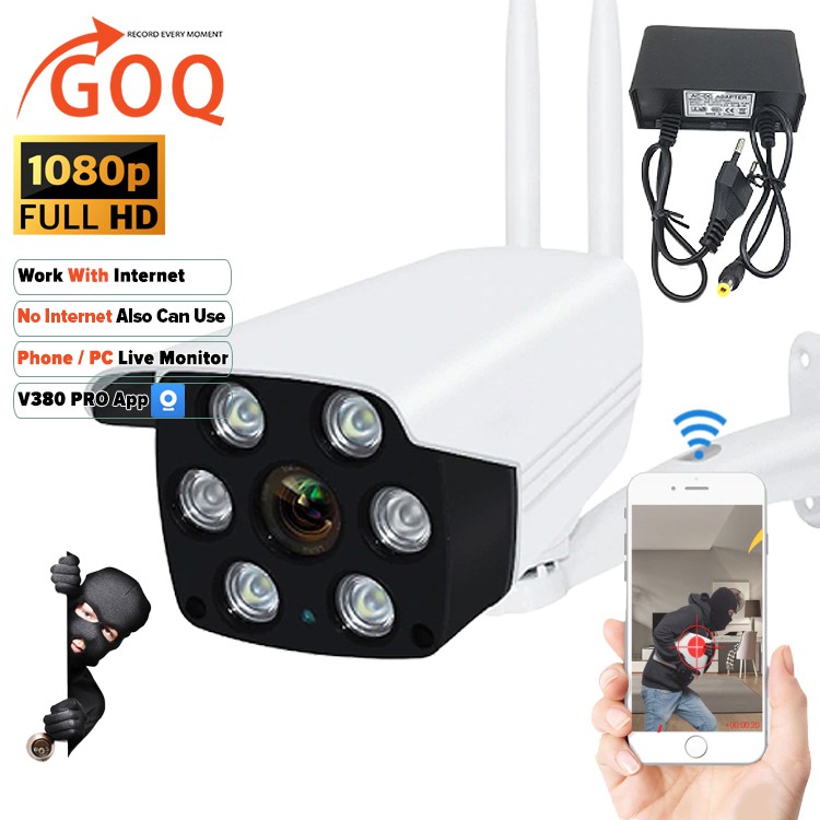 GOQ Q40 CCTV Outdoor Wifi IP Security Camera 1080P FHD Full Color & IR ...