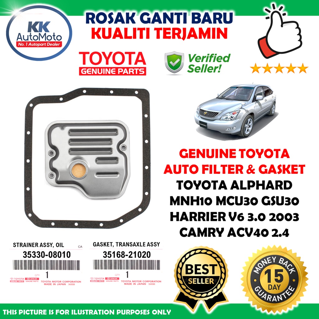 Genuine Toyota Auto Filter Gasket ATF Set - Alphard MNH10 MCU30 GSU30 ...