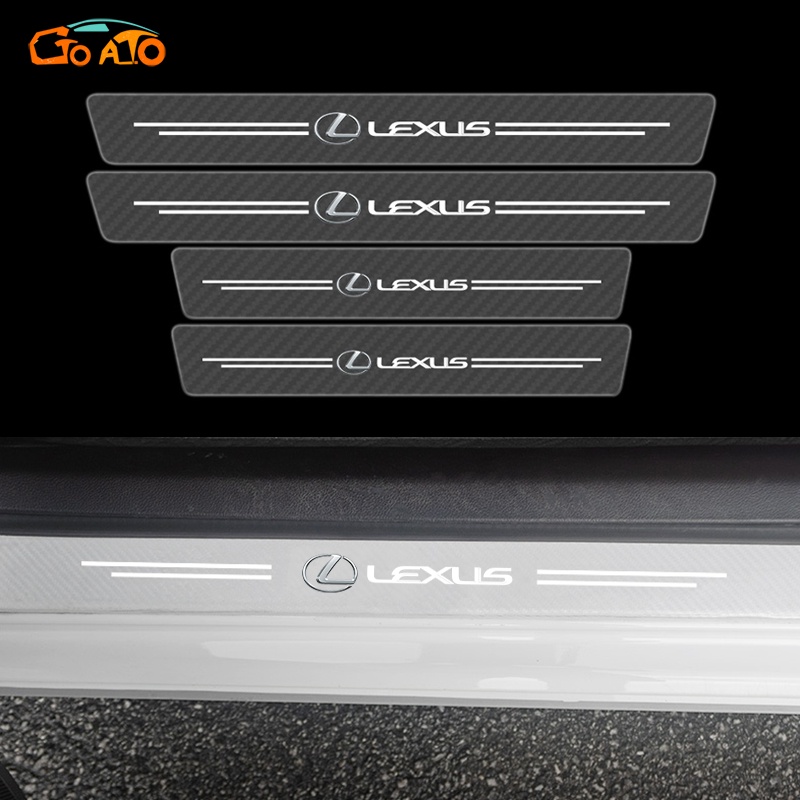 GTIOATO 4PCS Transparent Carbon Fiber Car Door Sill Protector Auto ...