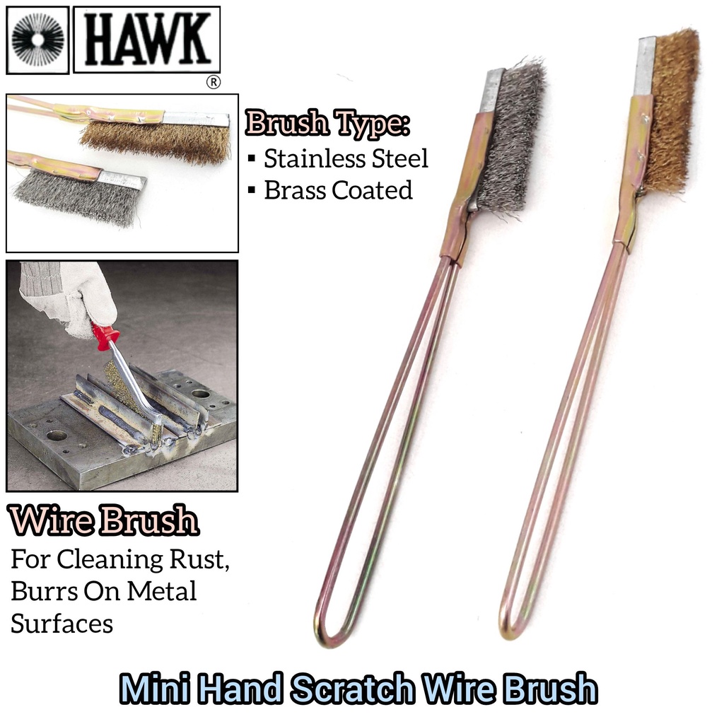 Hawk Heavy Duty Industrial Brass/Stainless Steel Mini Hand Brush For ...