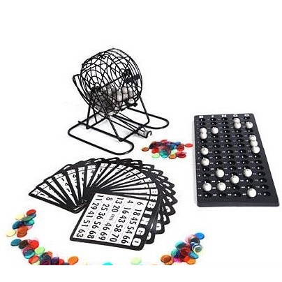Bingo Game Set with Bingo Cage, Deluxe Bingo Board, Bingo Balls, 18 ...