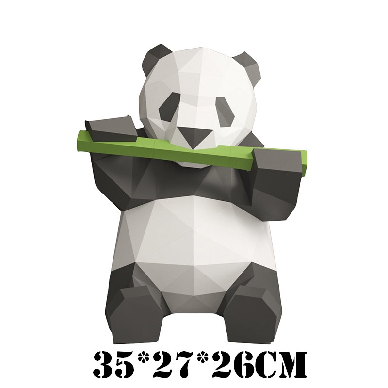 DIY Papercraft Chinese Panda Low Poly PaperModel 3DPuzzle Handwork Toys ...