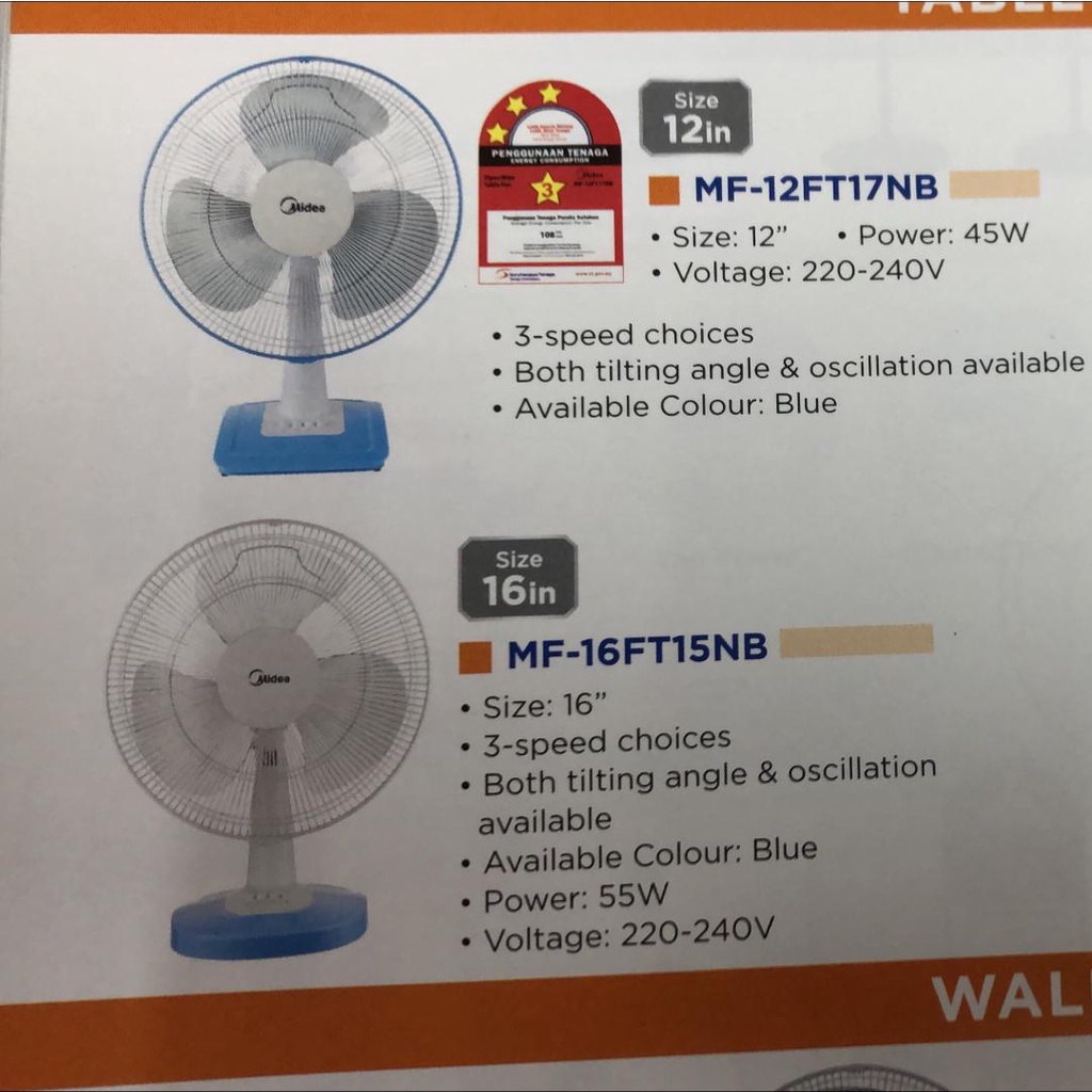 Midea Table Fan (12” & 16'') | Shopee Malaysia