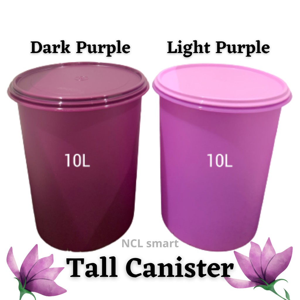 Tupperware Tall Canister 10L Purple keropok ikan udang biscuits Cookies ...
