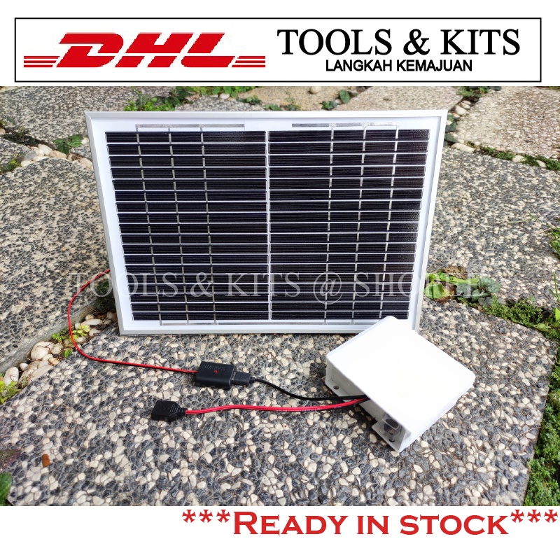 10W Solar Panel with USB Output & 4X 18650 Battery Box 8800mAh Bracket ...