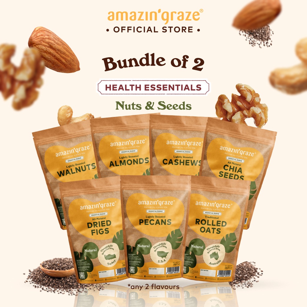[Bundle of 2] Amazin' Graze Nuts & Essentials (400g - 600g) | Shopee ...