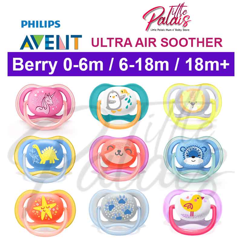 Philips Avent ULTRA AIR Soother/ Pacifier [ 0-6m/ 6-18m/ 18m+ ] Berry ...