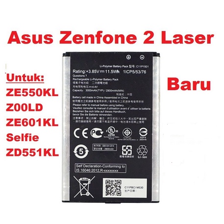 Asus Zenfone 2 Laser 5.5 bateri battery ZE550KL Z00LD Zenfone 2 Laser 6 ...