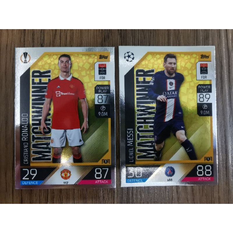 Topps Match Attax UCL 2022/23 Cristiano Ronaldo & Lionel Messi Match ...