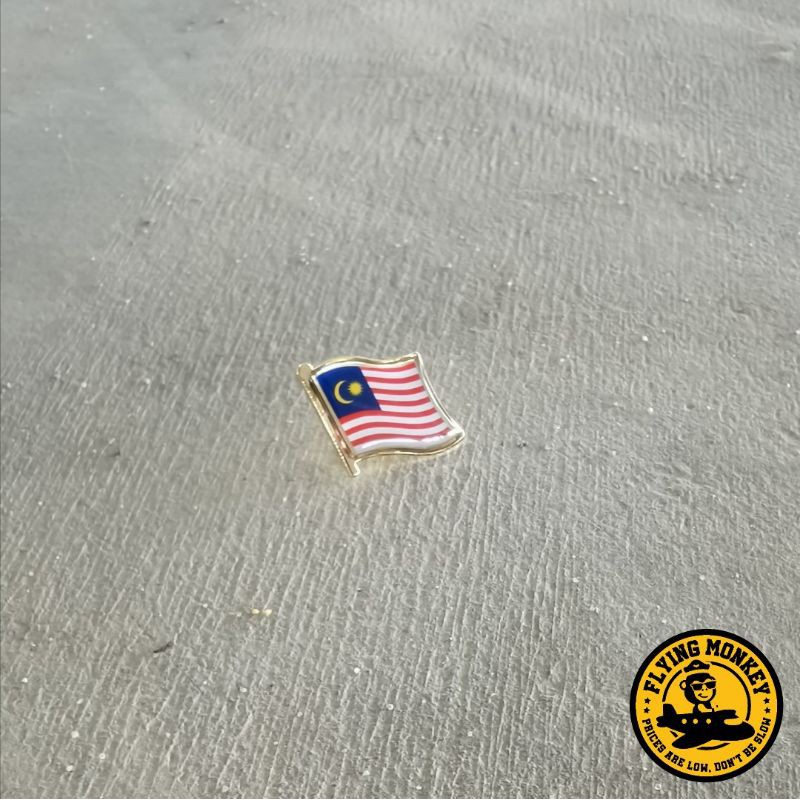 Original 18K Gold Malaysia Country Flag Badge collection Merdeka ...