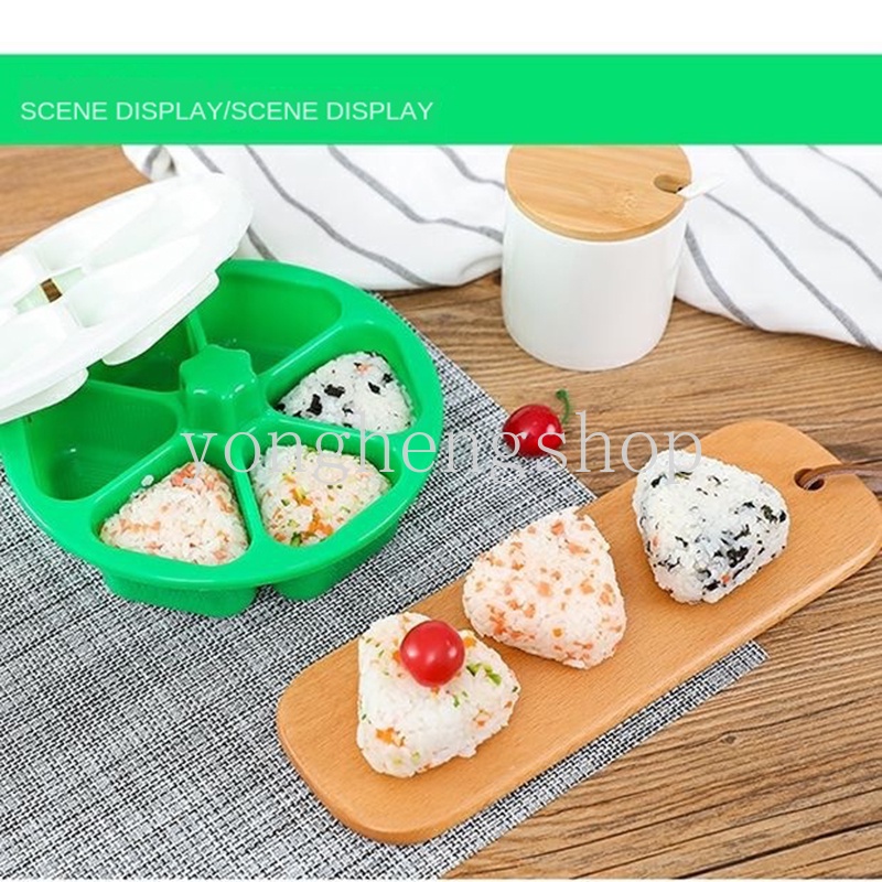 6 Grids Triangular Onigiri Sushi Mold Japanese Rice Ball Press Mould ...