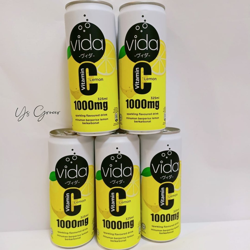 Vida Lemon Vitamin C 1000mg Sparkling Flavoured Drink 325ml (Halal ...