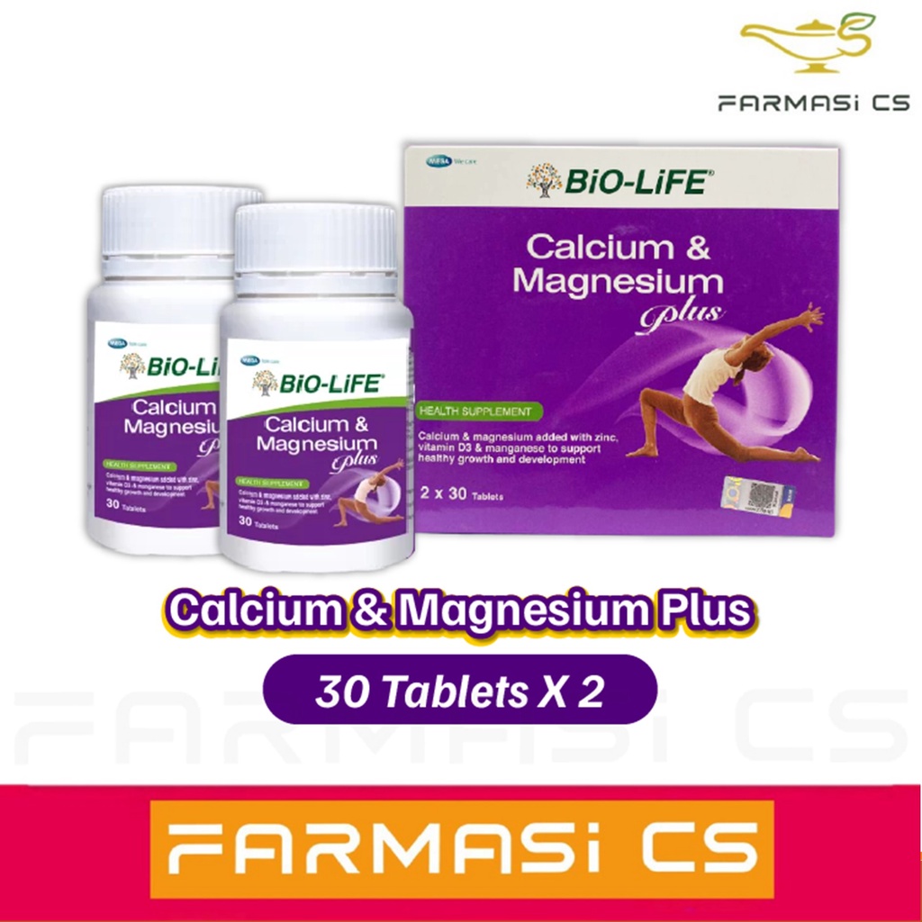 Bio-Life Calcium & Magnesium Plus 30s x 2 (TWIN) EXP:02/2026 [ Bio Life ...