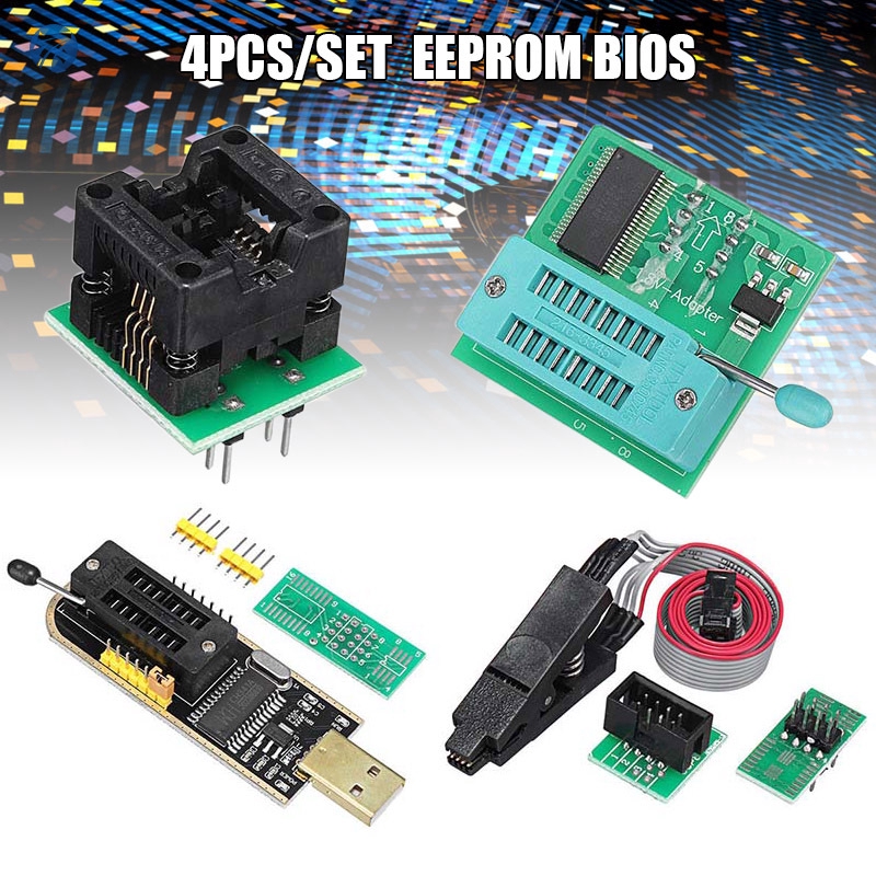EEPROM BIOS USB Programmer CH341A + SOIC8 Clip + 1.8V Adapter + SOIC8 ...