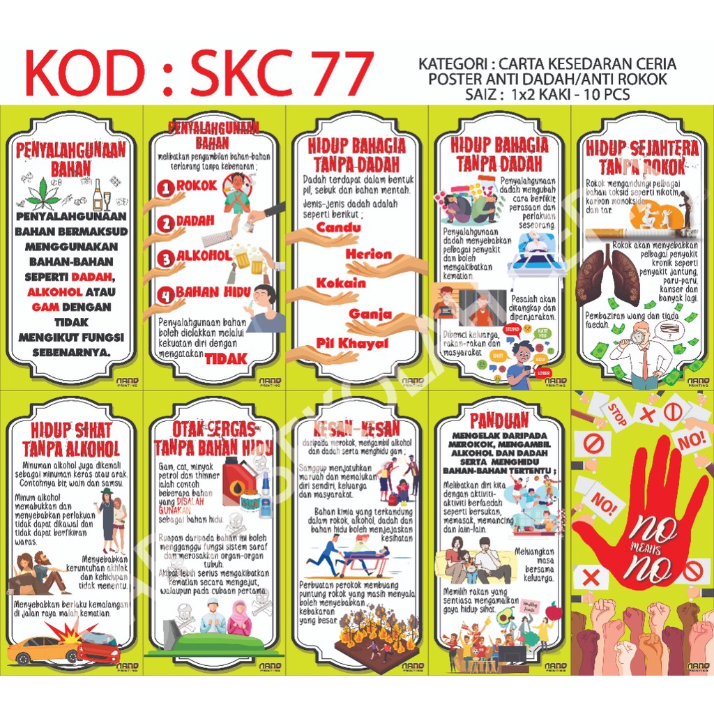 Poster Anti Dadah dan Anti Rokok SKC77 | Shopee Malaysia