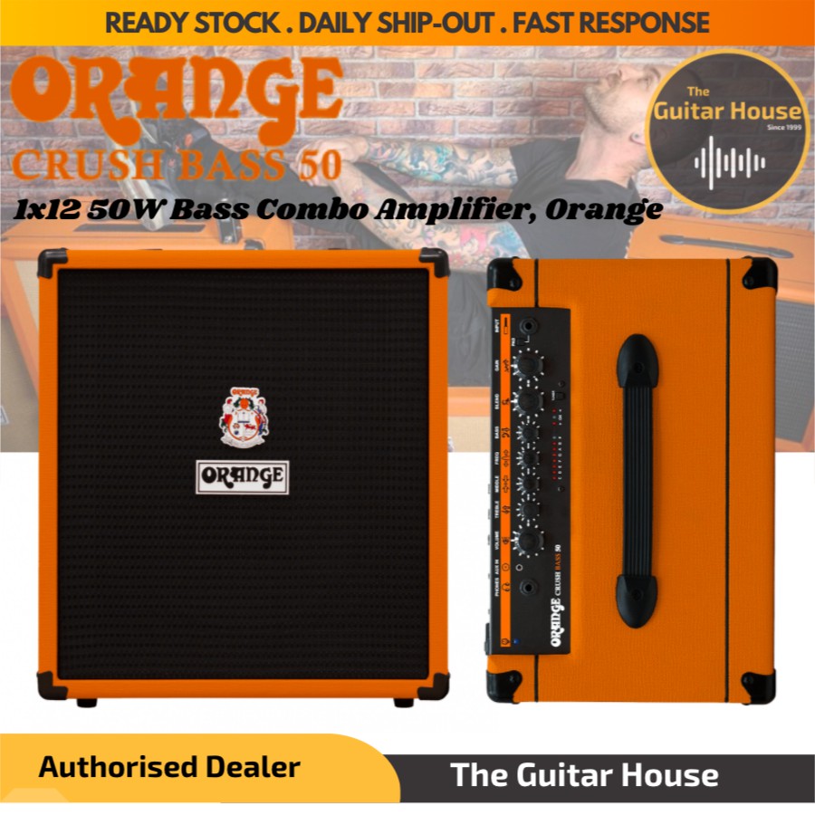Orange CRUSH BASS 50 1x12 50W Bass Combo Amplifier, Orange (CRUSHBASS50 ...