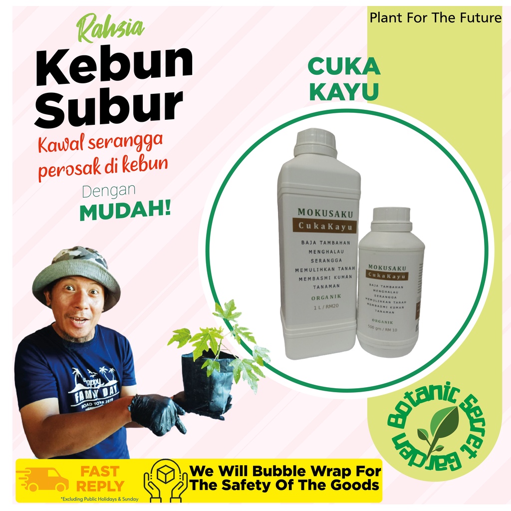 Cuka Kayu MOKUSAKU Natural Wood Vinegar Organic Fertilizer Kawalan Serangga Perosak Foliar Pest ...