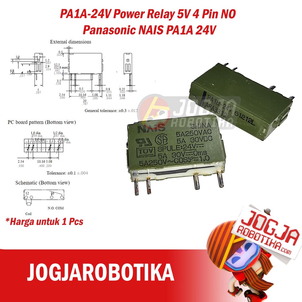 Pa1a-24v Power Relay 24V 4 Pin NO Panasonic NAIS PA1A 24V | Shopee Malaysia