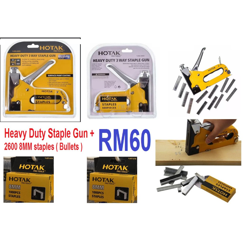 (WORLD NO 1)(READY STOCK) Heavy Duty Stapler Gun + 2600 Stapler ...