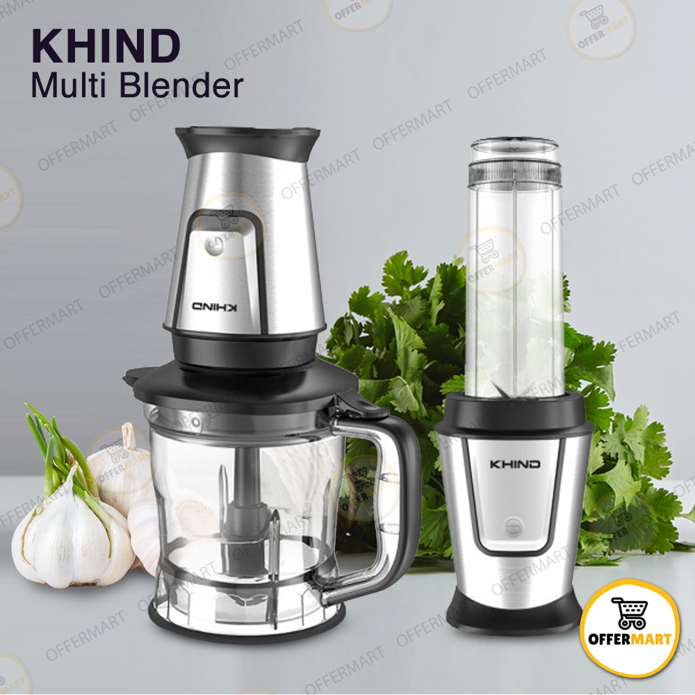 Khind Multi Blender Chopper BLC129 Powerful Motor 2 in 1 Convenient ...