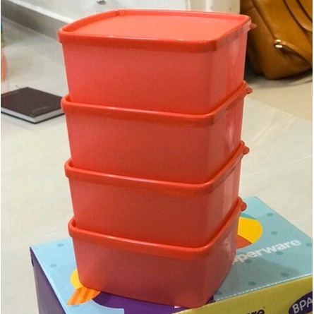 (Ready Stock)100% Original Tupperware Square Round 400ml Tupperware ...