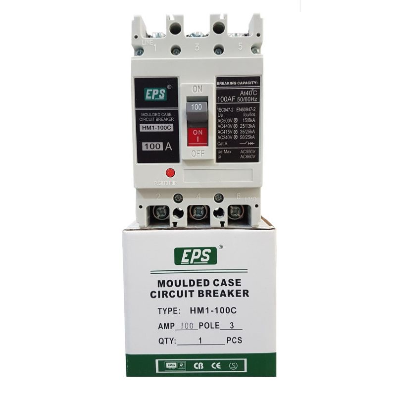 EPS 3phase moulded case circuit breaker ( MCCB HM1-100C )100A 3pole ...