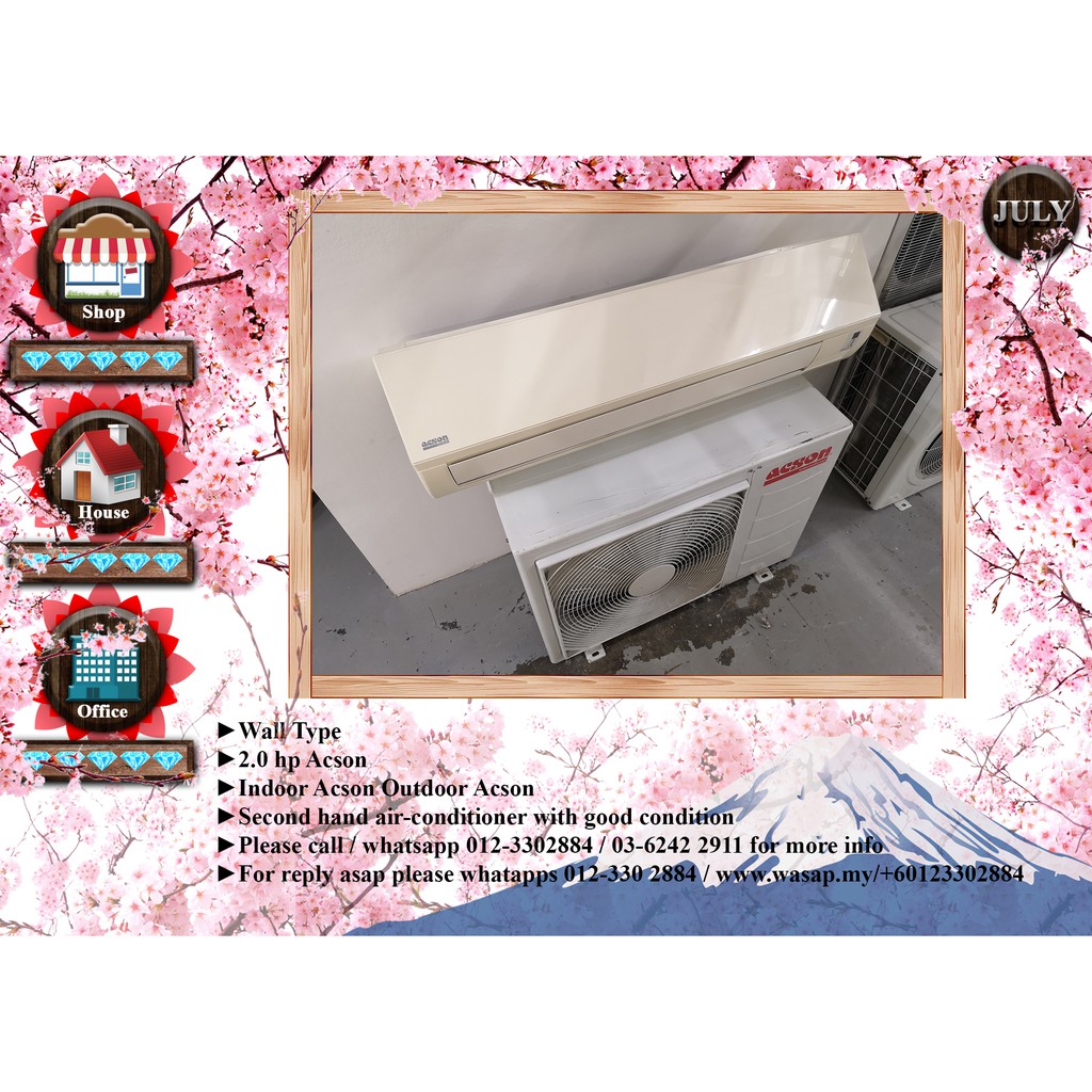 Acson 2HP Wall Type Second Hand Air Conditioner aircond | Shopee Malaysia