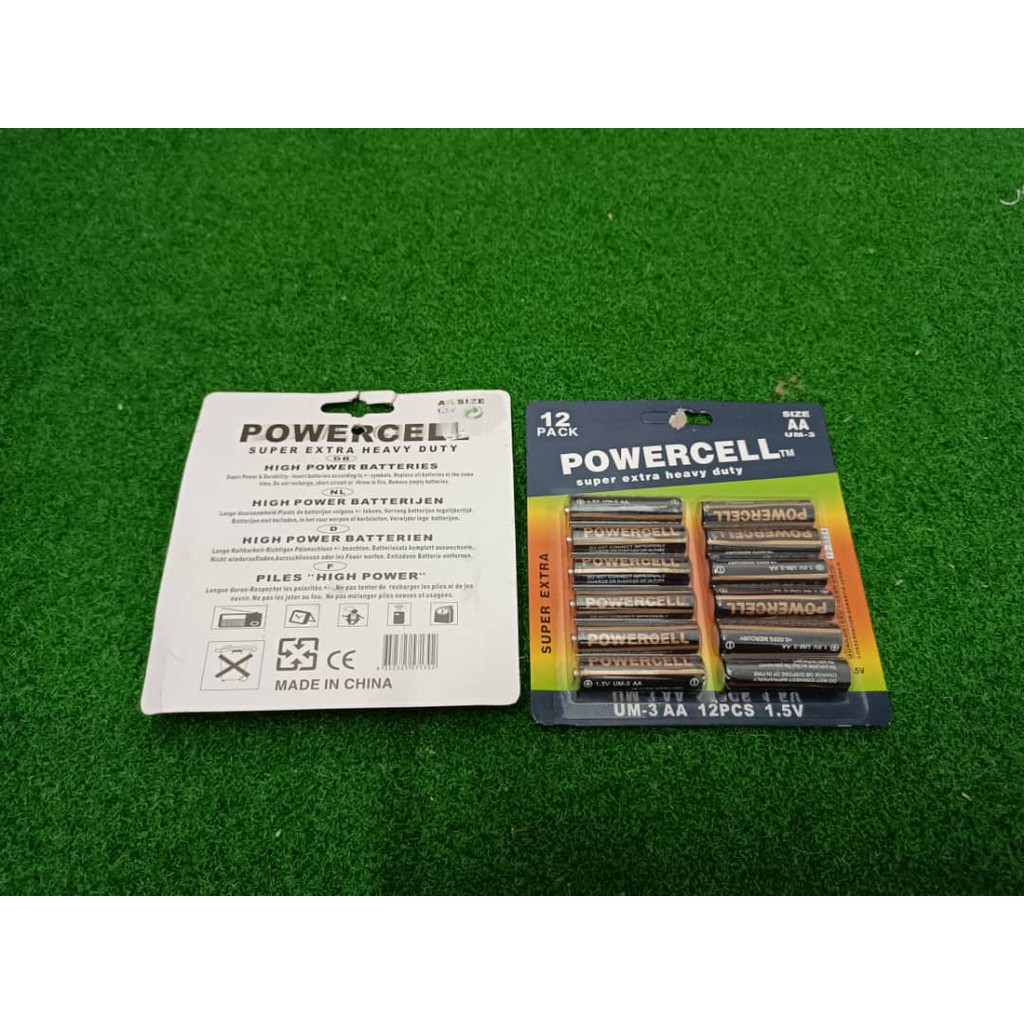 Powercell super extra heavy duty battery AA (1pack = 12pcs) | Shopee ...